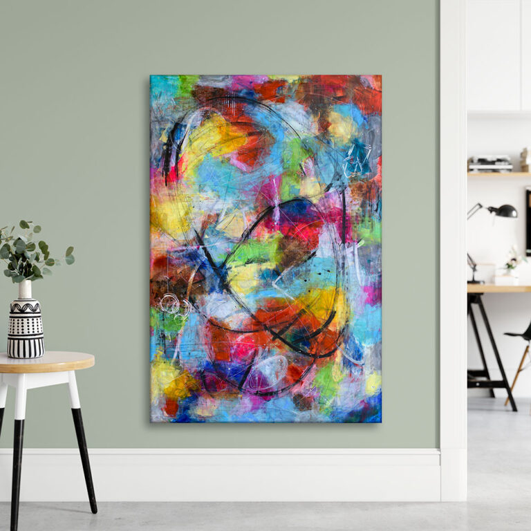 Kæmpe store malerier til salg | unikke abstrakte farverige
